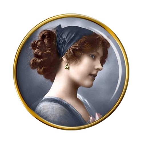 Edwardian Lady Pin Badge | eBay