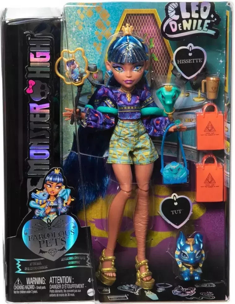 2023 Monster High Faboolous Pets CLEO DE NILE DOLL with Hissette & Tut 5D
