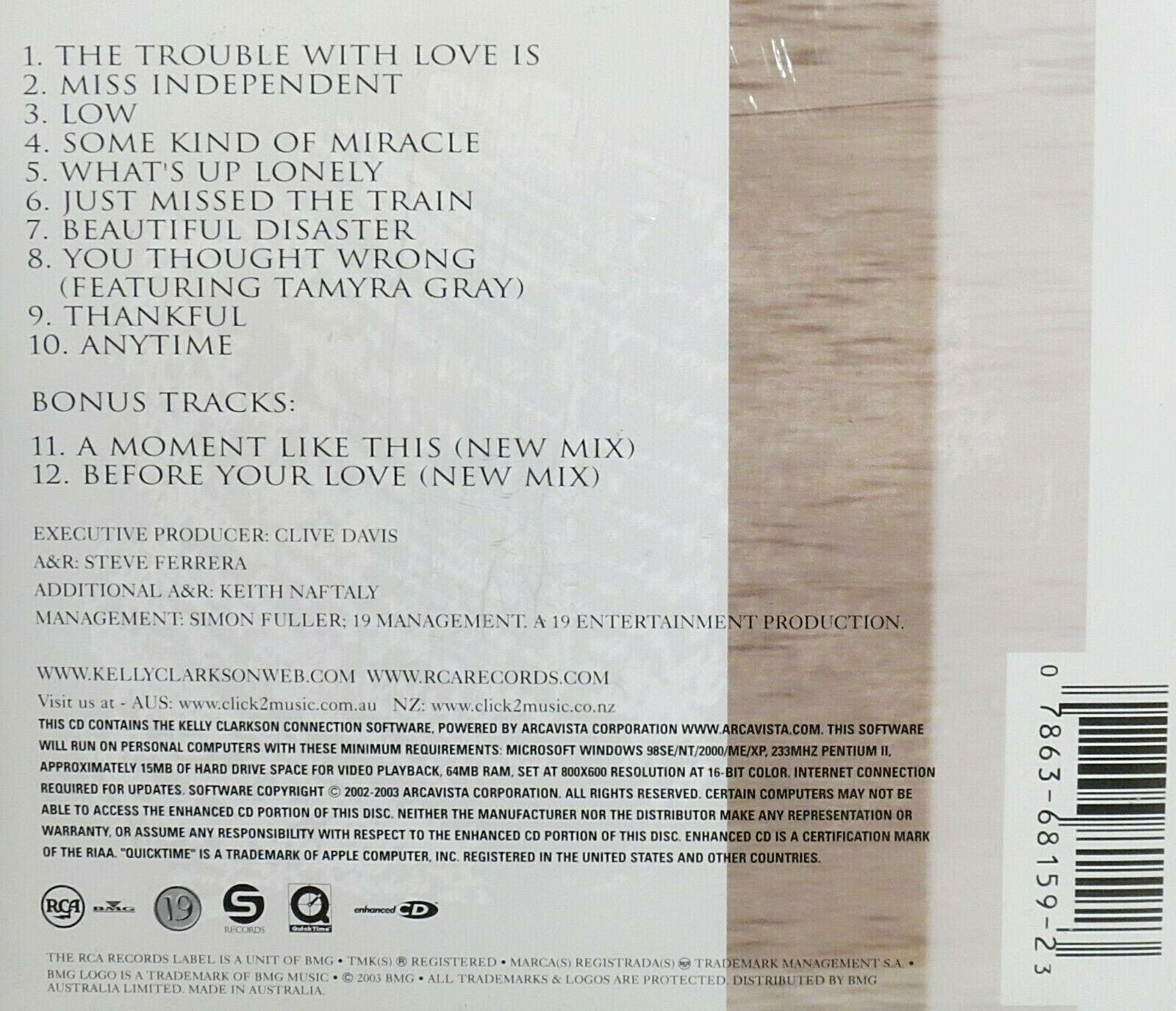 Thankful [Enhanced CD] by Kelly Clarkson (CD, 2003, BMG (distributor ...