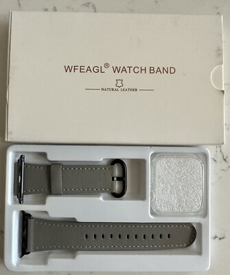 WFEAGL Natural Leather Watch Protector & Band; Color: Black Buckle ...