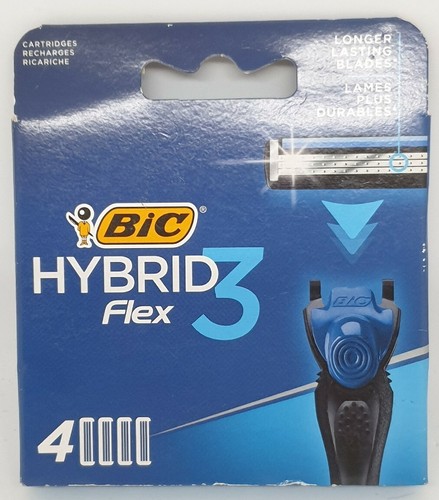 BIC Hybrid 3 Flex Men's Razor 4 Refills Nano-Tech Titanium Moveable ...