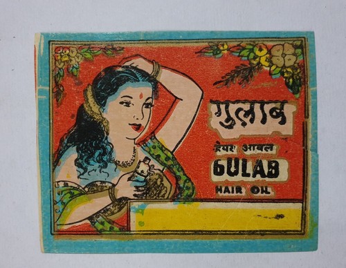 India Vintage Label GULAB HAIR OIL 3.25in x 2.50in | eBay