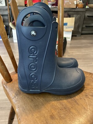 Crocs Kids' Handle It Rain Boots , Navy Blue, Size J2. Kid | eBay