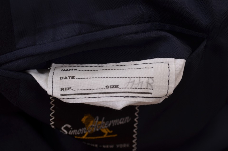 Simon Ackerman 90% Cashmere Vintage Blue Coat Jacket Mens sz US 44R ...