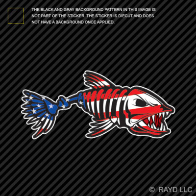 USA Bonefish Sticker bone fish bonefishing patriotic american flag ...
