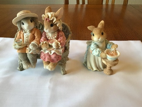 2 Vintage Enesco My Blushing Bunnies 1995-1998 Mom Like You & Tea For ...