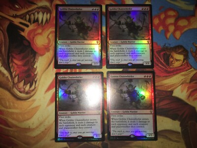 4x GOBLIN CHAINWHIRLER Foil Dominaria Magic MTG Red Staple | eBay