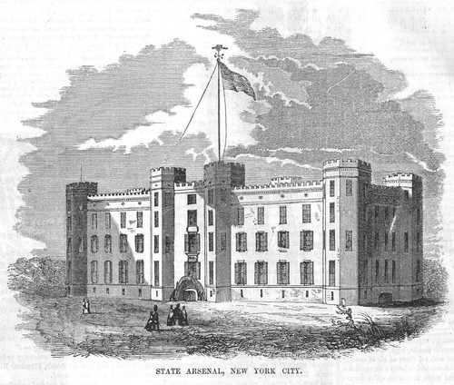 Exterior and Interior Views of the State Arsenal Building, New York ...