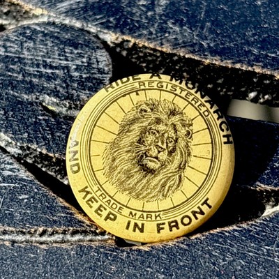 RARE 1890'S MONARCH BICYCLES ADVERTISING BUTTON PINBACK LION Badge ...