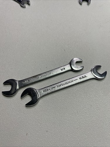 (2) Vtg THE SUPERRENCH ALLOY 1/4" & 5/16" Williams Open End Wrench ...