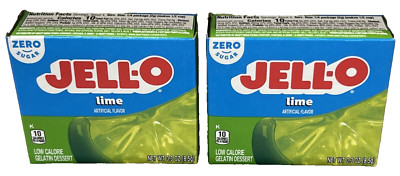 Jello Zero Sugar Lime Gelatin Dessert 0.3 oz ( 2 Boxes ) | eBay