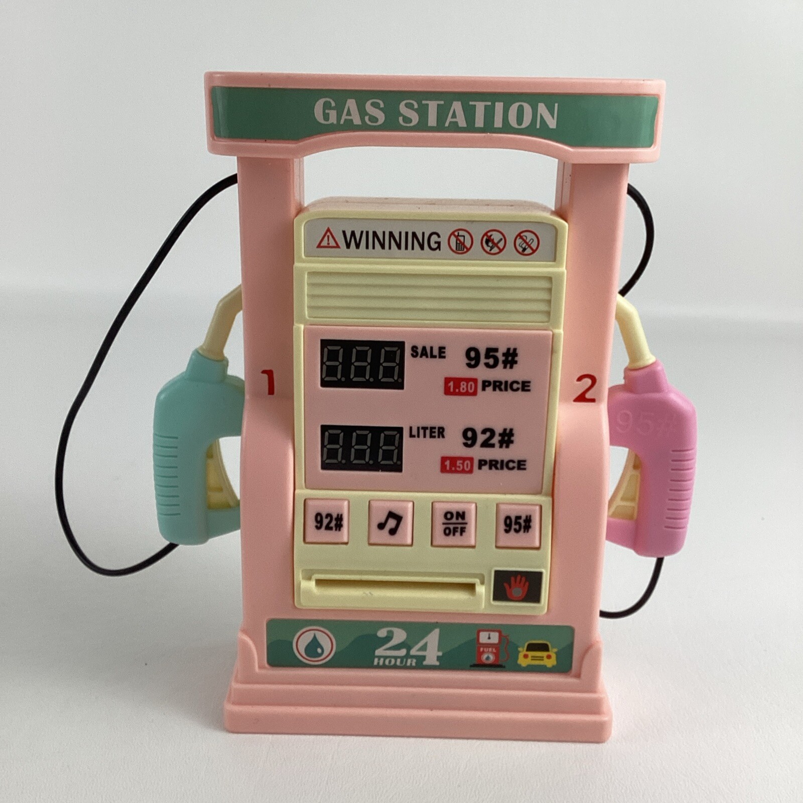 Gas Station Electronic Fuel Pump Lights Sounds 7" Pretend Play Toy Pink ...