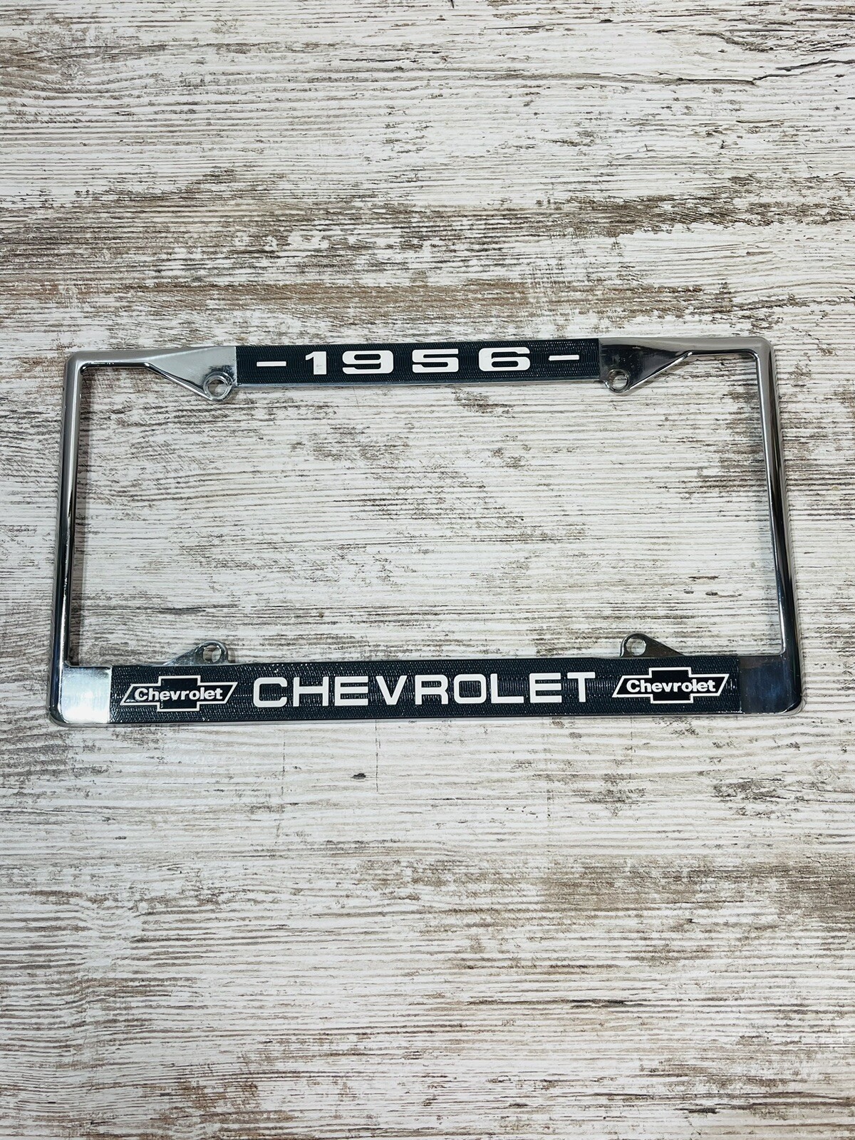 Vintage 1956 Chevrolet - Dealer License Plate Frame Blue | eBay