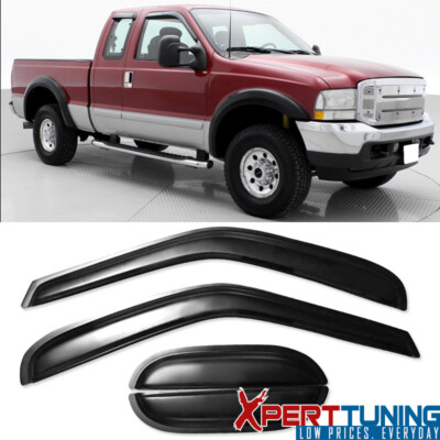Fits 97-03 Ford F150 F250 Extended Cab Window Visors Vent Guard Acrylic ...
