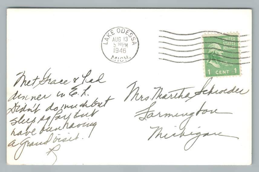 Main Street LAKE ODESSA Michigan RPPC Vintage Garlinger Grocery Photo ...