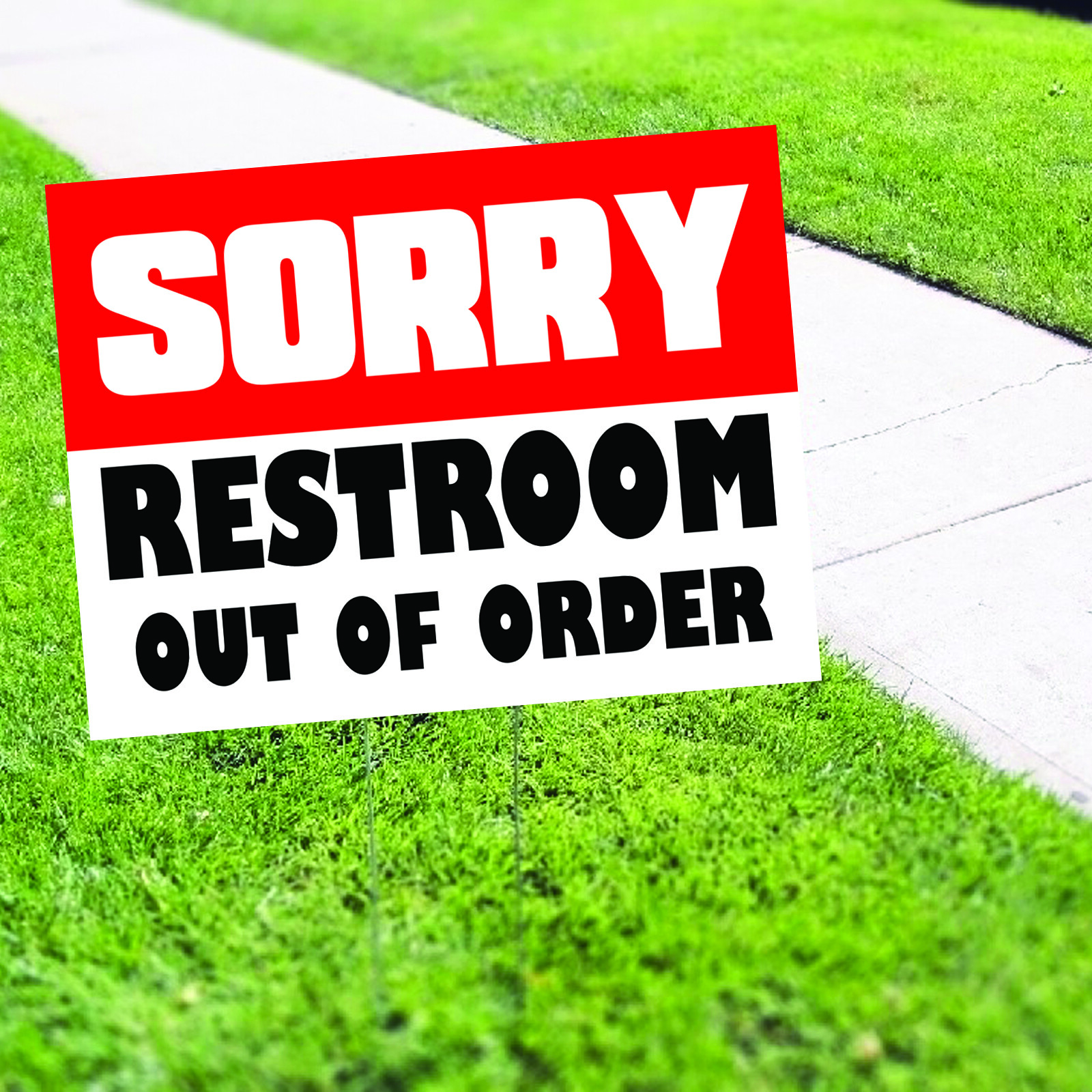 Sorry Restroom Out Of Order Yard Sign Stake Outdoor Toilet Closed ...