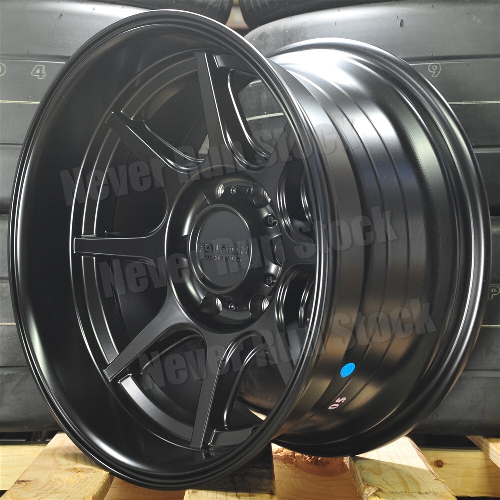 Falcon T8 6x139.7 6x5.5 17x9 -38 Offset Matte Black 8 Spokes Truck 4 ...