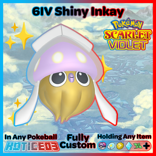Shiny Inkay 6IV Pokemon Scarlet & Violet 🚀Fast Trade🚀 Indigo Disk DLC ...