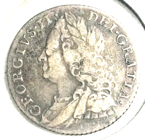 1758 GREAT BRITAIN SHILLING KING GEORGE II - WORLD STERLING SILVER COIN ...