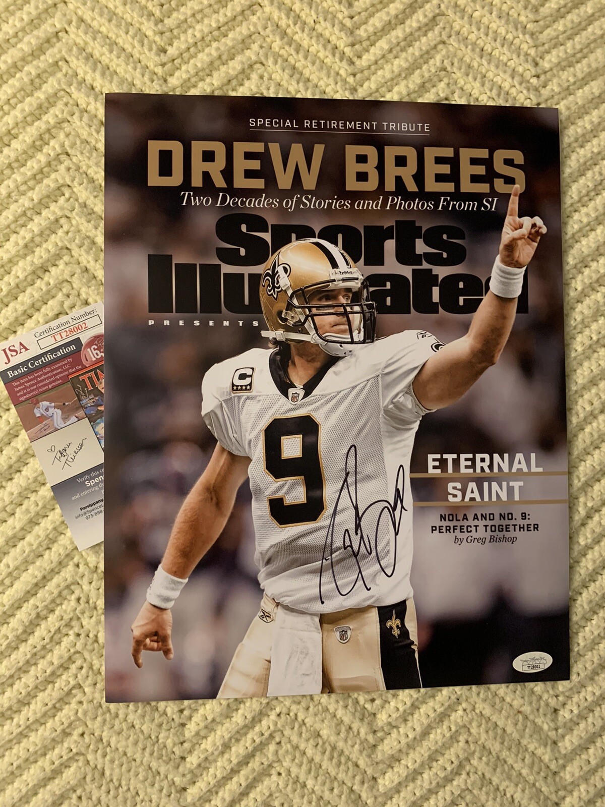Drew Brees Signed 11 X 14 Photo Autographed JSA Authentication COA ...
