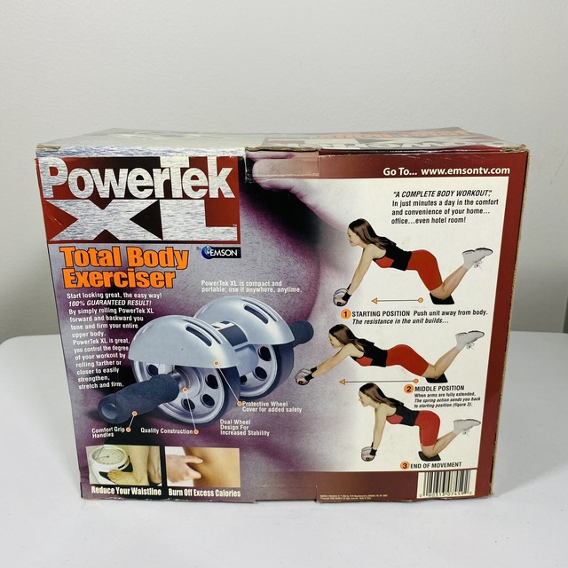 Emson Powertek XL Dual Wheel AB Roller Exerciser Weight Loss Fat ...