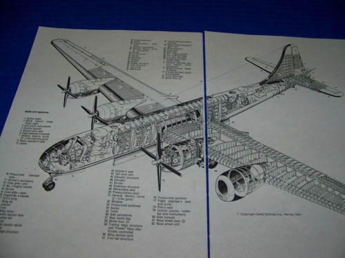 BOEING B-29 SUPERFORTRESS ..2-PAGE CUTAWAY/ LEGEND..(440CC) | eBay