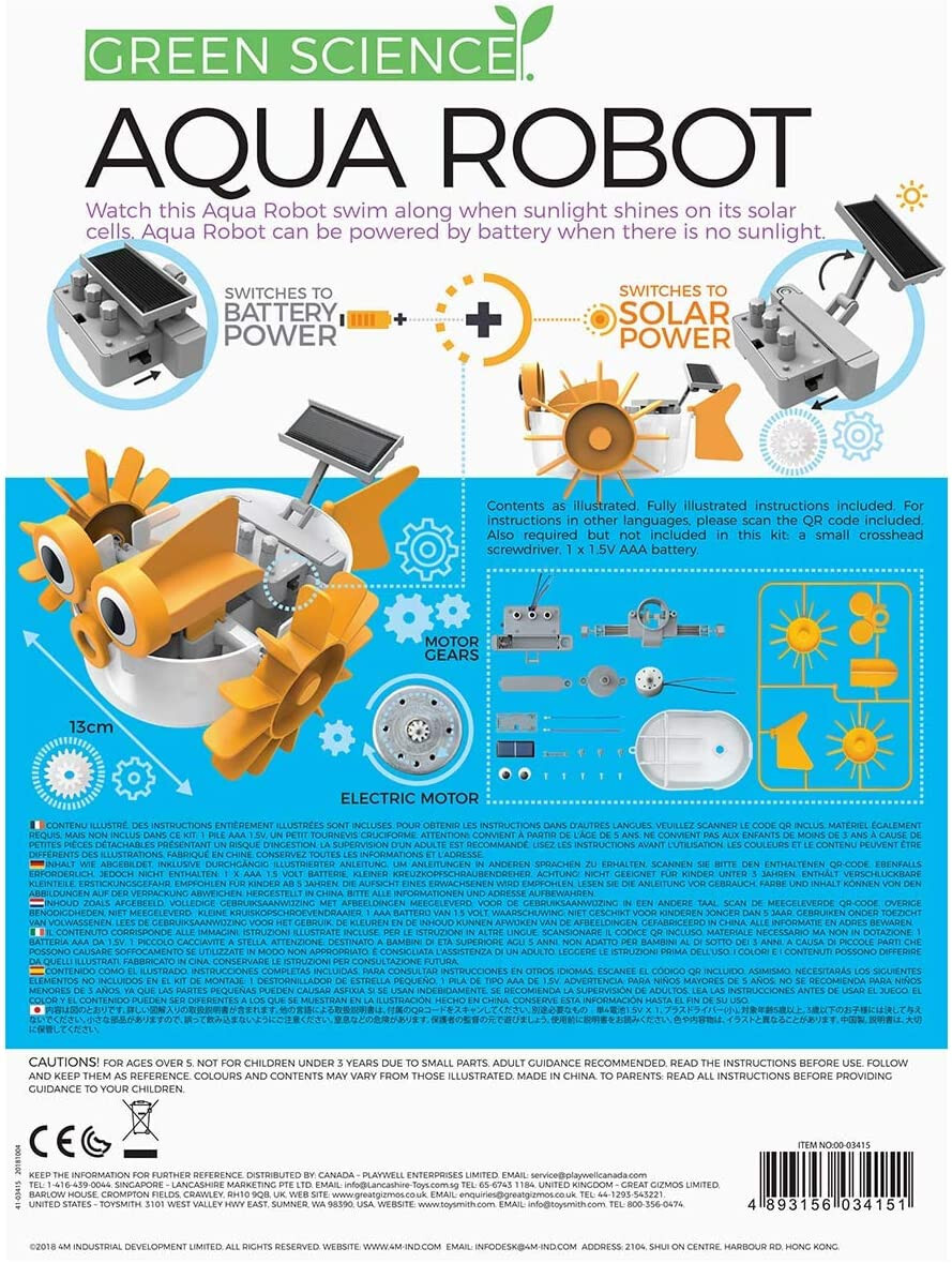 GREEN SCIENCE AQUA ROBOT SOLAR HYBRID POWER TOY KIT ~ NEW SEALED! | eBay