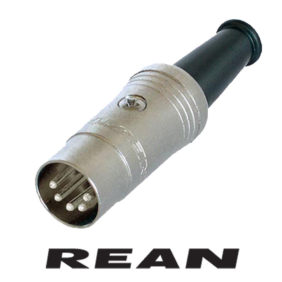 5 Pin Din Midi Connector. Rean NYS322. Silver Metal Body silver Pins ...
