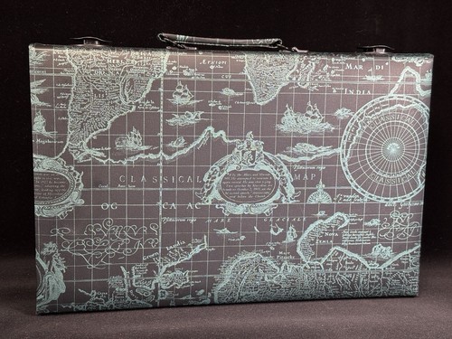 WE Games Map Pattern Gray/Black Leatherette Backgammon Set 10 X 15” Closed | eBay