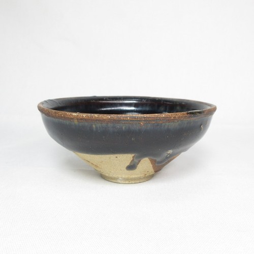 A1386: Really old Japanese old SETO pottery TENMOKU-CHAWAN smallish tea ...