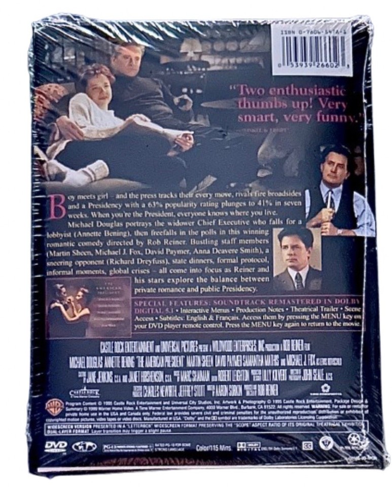 The American President (DVD 1999) 115M Rated PG13 • Sealed 53939266023 ...