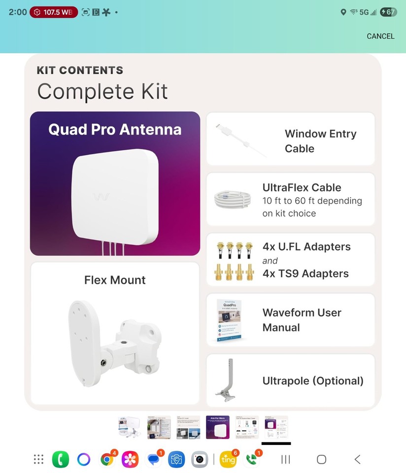 Waveform QuadPro 4x4 MIMO Signal Boosting Panel Antenna Kit | eBay