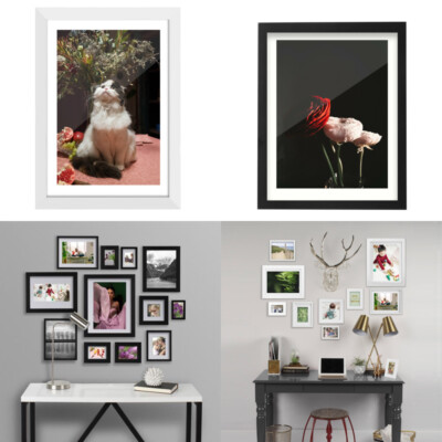 1/4x Wall Mount Wood Picture Photo Frame Set Poster Display 4x6 8x10 ...