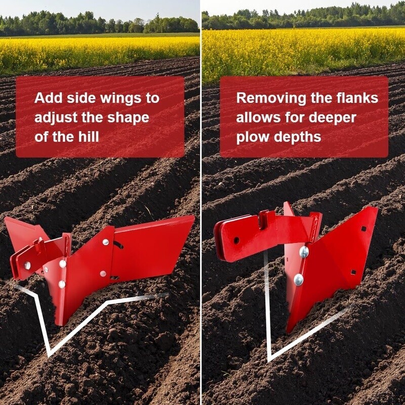 15683 Hiller Furrower Kit for Rear Tine Tillers Adjustable Wings ...