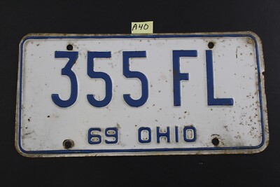 Vintage - 1969 OHIO LICENSE PLATE - 355 FL (A40 | eBay
