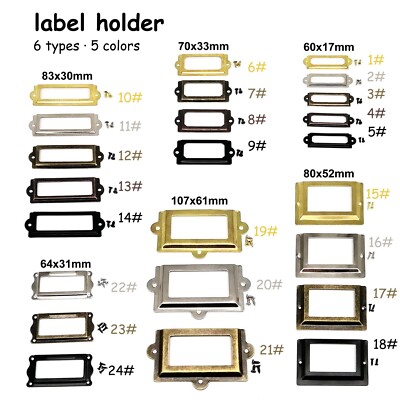 12pcs Cabinet Drawer Door Box Tag Label Pull Frame Handle File Name ...