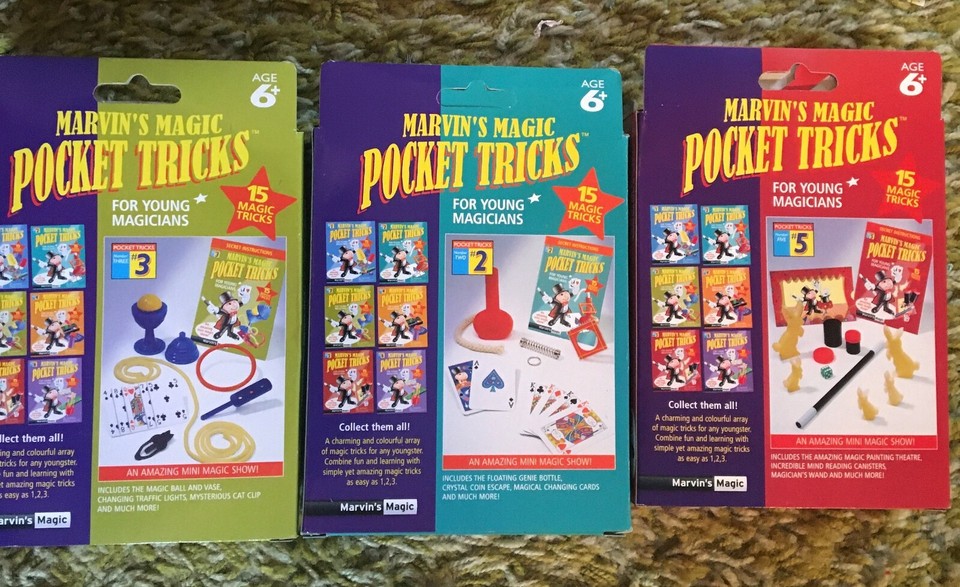 Marvin's Magic Pocket Tricks New 3 Sets 45 Magic Tricks NIB | eBay