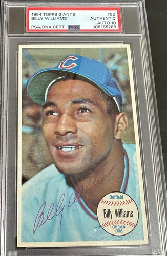1964 Topps Giants #52 Billy Williams Signed Autograph HOF Cubs PSA 10 ...