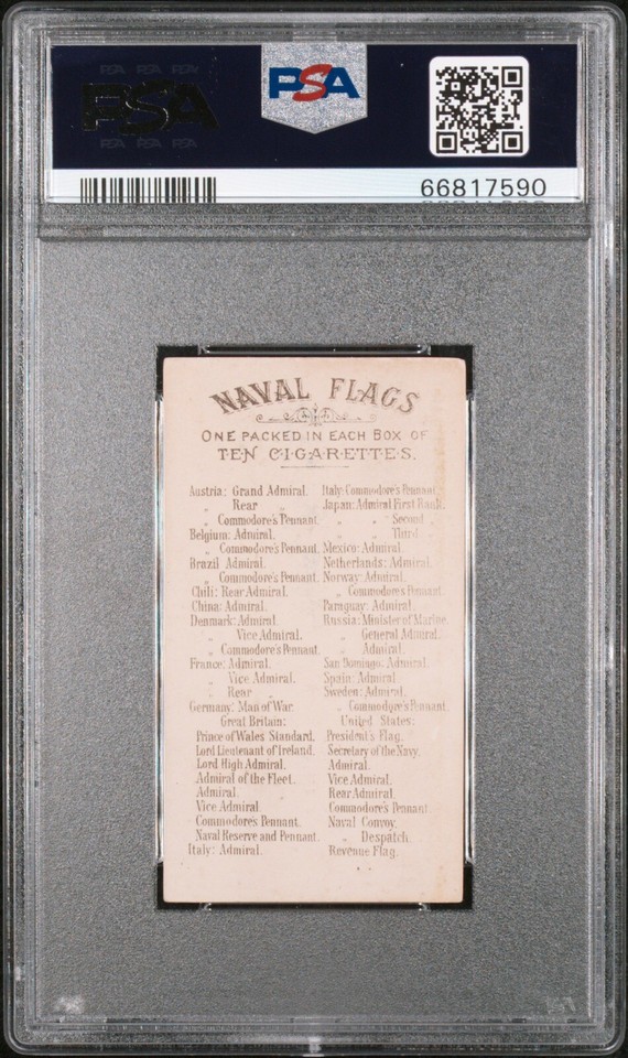 1886 N17 Allen & Ginter Naval Flags ADMIRAL, UNITED STATES PSA 4 VG-EX ...