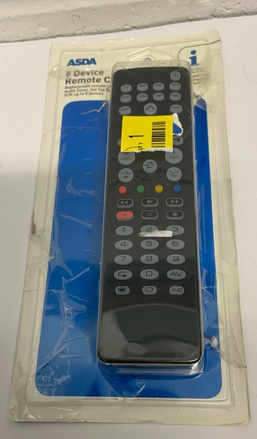Asda 8 Device Universal Remote Control - TV DVD SAT Freeview Audio VCR ...