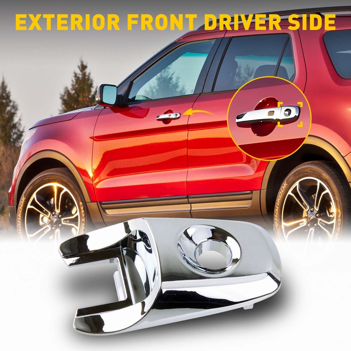 For Ford Explorer Front Driver Chrome Exterior Door Handle Lock ...