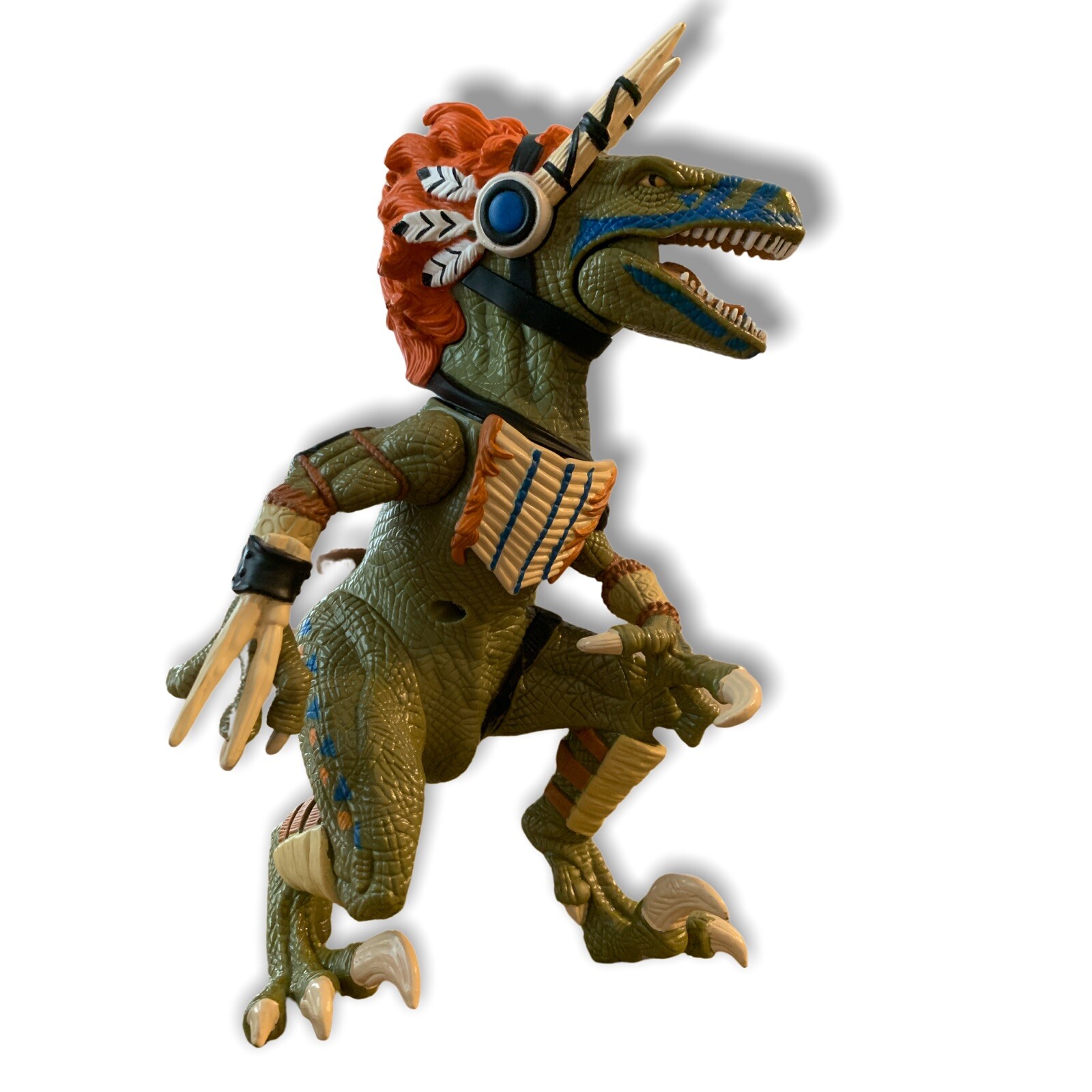 Vintage 1999 Playmates TUROK Dinosaur Hunter Tribal Raptor Action ...