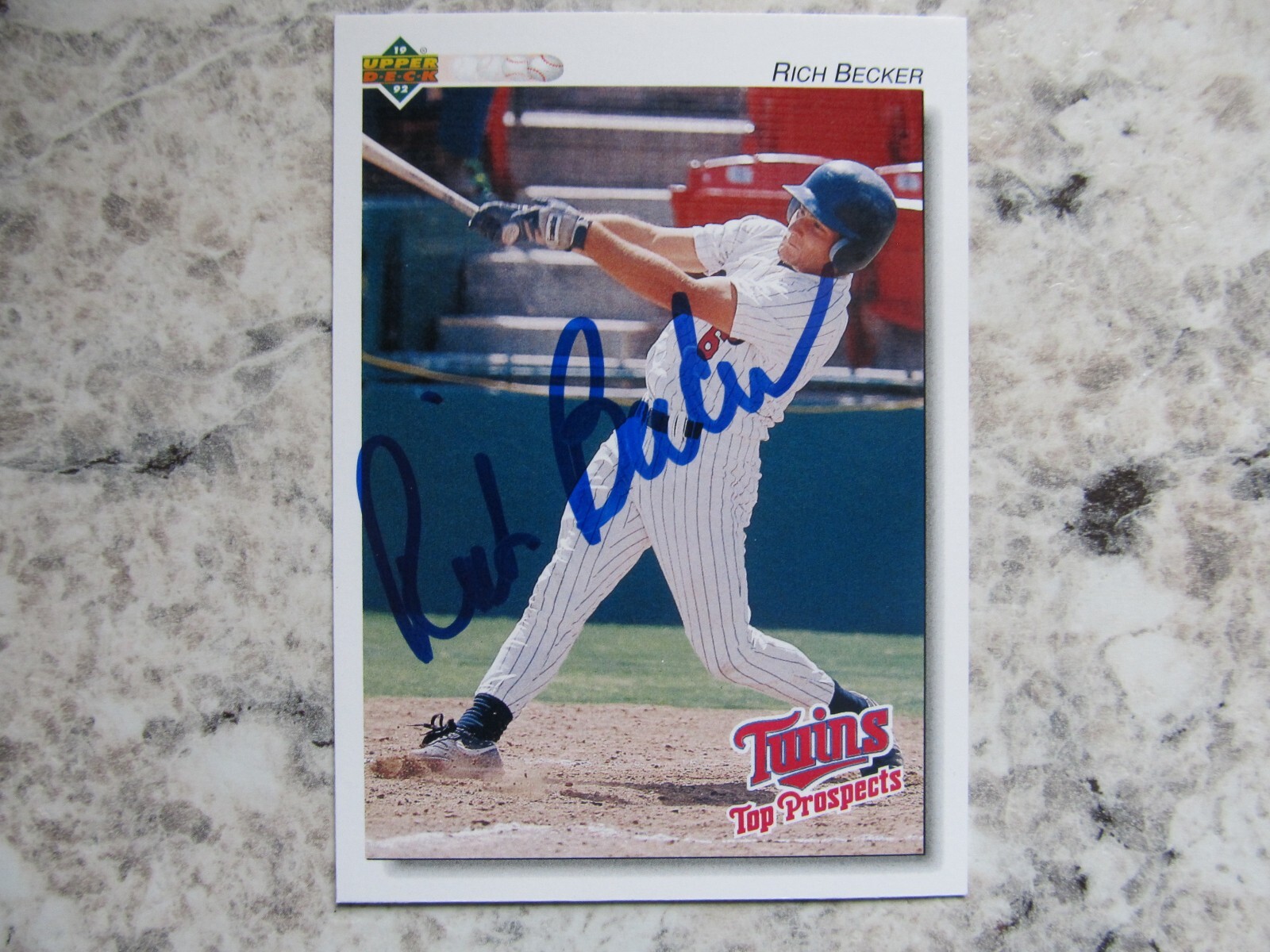 Twins Rich Becker Signed Autographed 1992 Upper Deck Top Prospects Mint ...