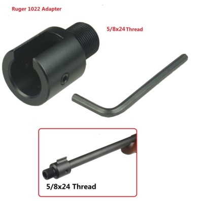 Aluminum Black Ruger 10 22 1022 10/22 Thread Muzzle Adapter 5/8-24 5/8 ...