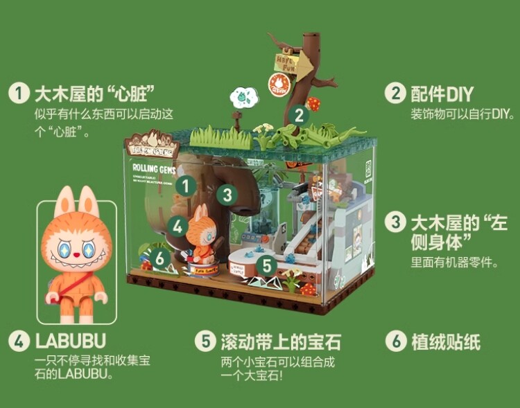 Labubu Forest Secret Base Series Building Blocks Set Figure Collection ...