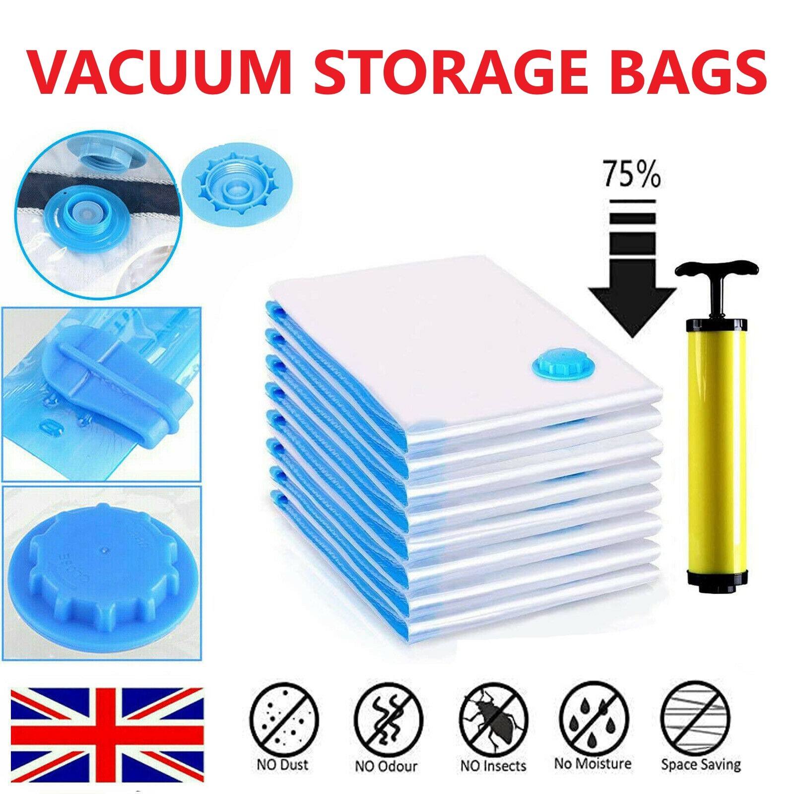 STRONG VACUUM STORAGE SPACE SAVING BAGS VAC BAG SPACE SAVER VACCUM ...