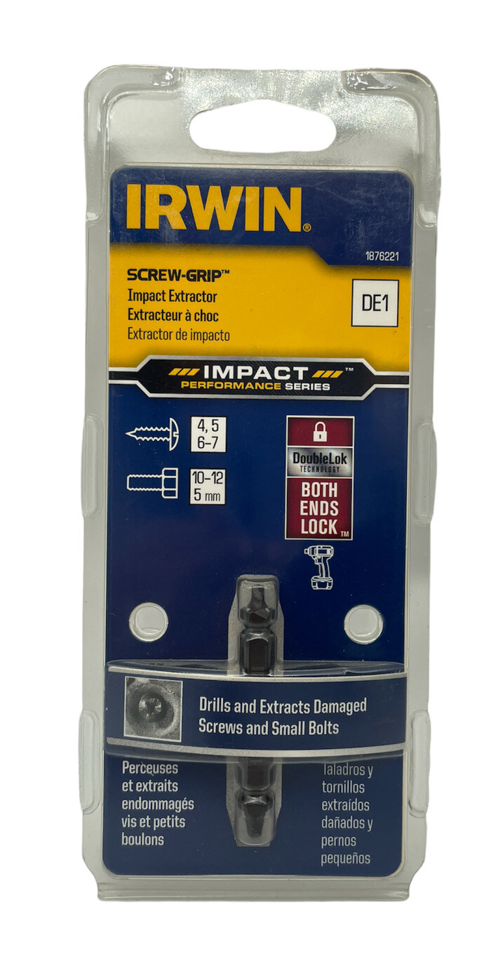 5x IRWIN Screw-grip Impact Extractor De2 Extracts Damaged Screw Bolts ...