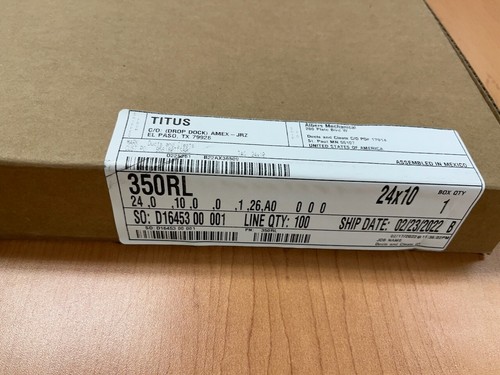 NEW Titus 350RL Return Air Grille. 24" x 10". White, Commercial Grade ...