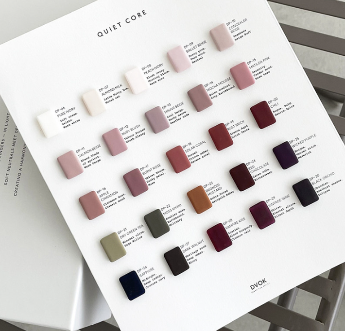 DVOK QUIET CORE Solid Gel Nail Polish Set – 25 Colors, Soak Off, Korean ...