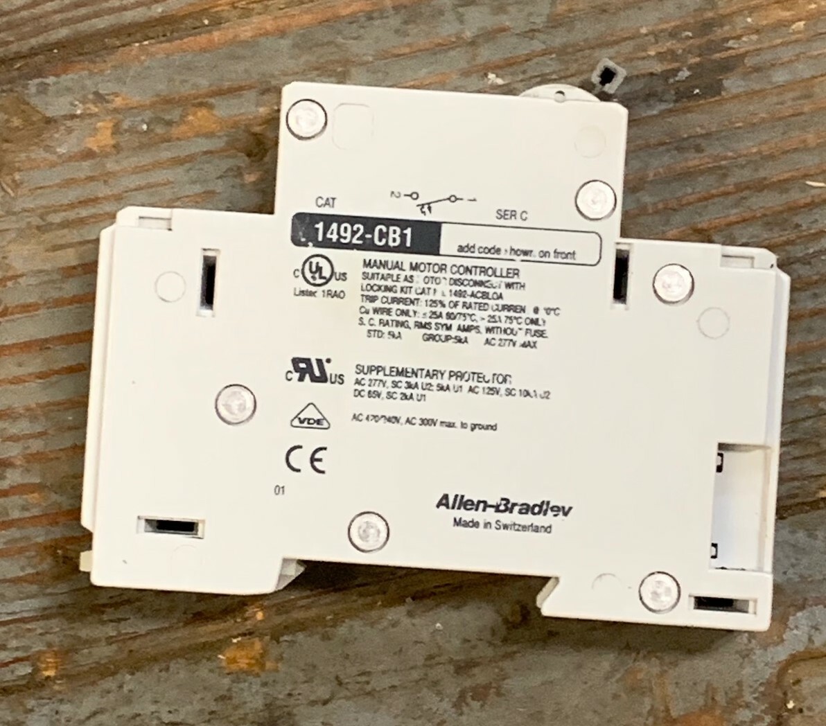 ALLEN BRADLEY 1492-CB1 SER C G040 4A 1 POLE 1/2HP CIRCUIT BREAKER | eBay